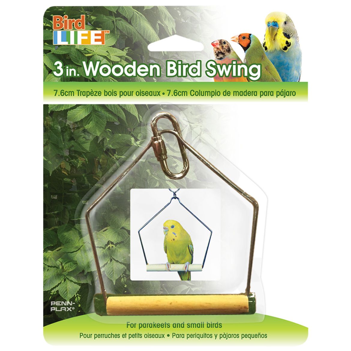 Pet Bird Supplies Penn Plax Bird Swing For Small Birds - 3-Inch Wood ...